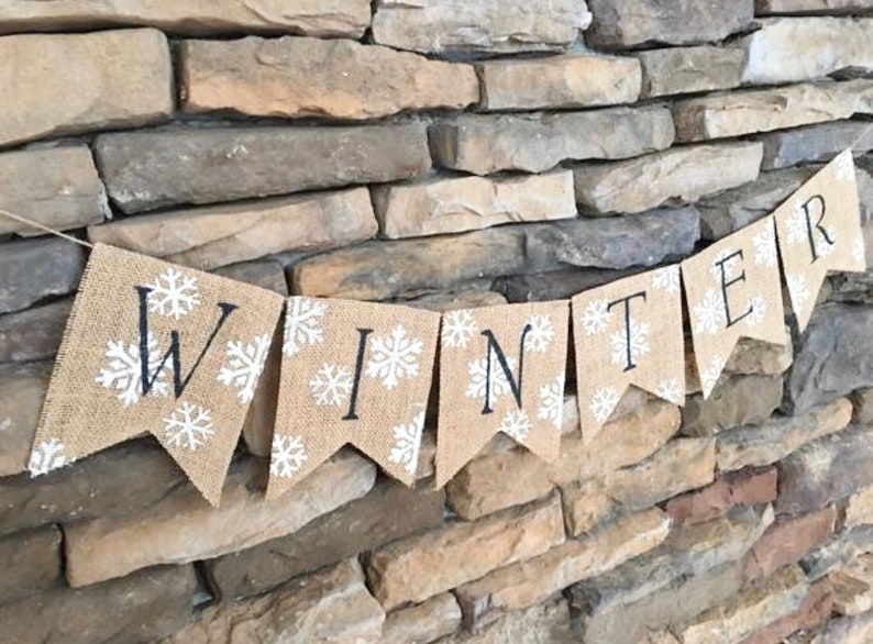 Winter banner Photo prop Winter decoration winter burlap | Etsy