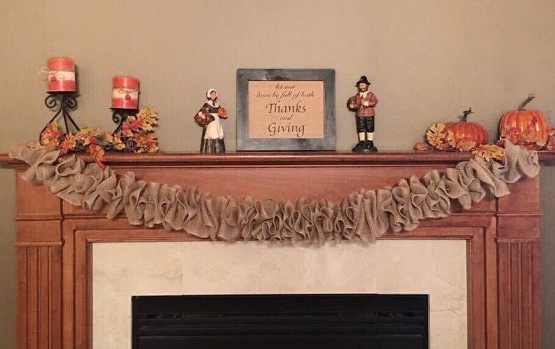 Burlap Garland Ruffle Burlap Garland Mantel Decor Rustic - Etsy