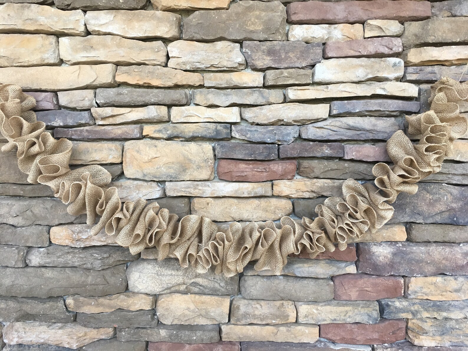 Burlap Garland Ruffle Burlap Garland Mantel Decor Rustic | Etsy