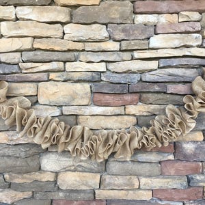 Burlap Garland, Ruffle Burlap Garland, Mantel Decor, Rustic Burlap ...