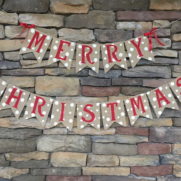 Merry Christmas Banner - Etsy
