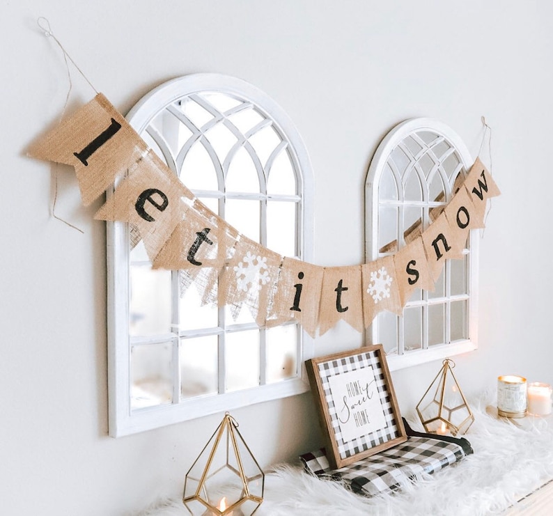 Let It Snow Banner, Winter Banner, Christmas Banner, Winter Decor ...