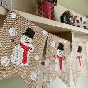 Snowman Banner, Snowman Burlap Banner, Winter Banner - Etsy