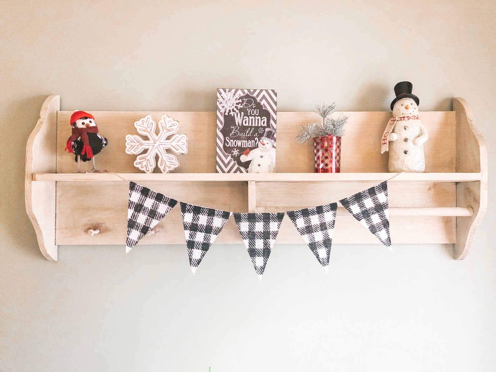 Buffalo Plaid Banner Buffalo Plaid Burlap Banner Christmas | Etsy