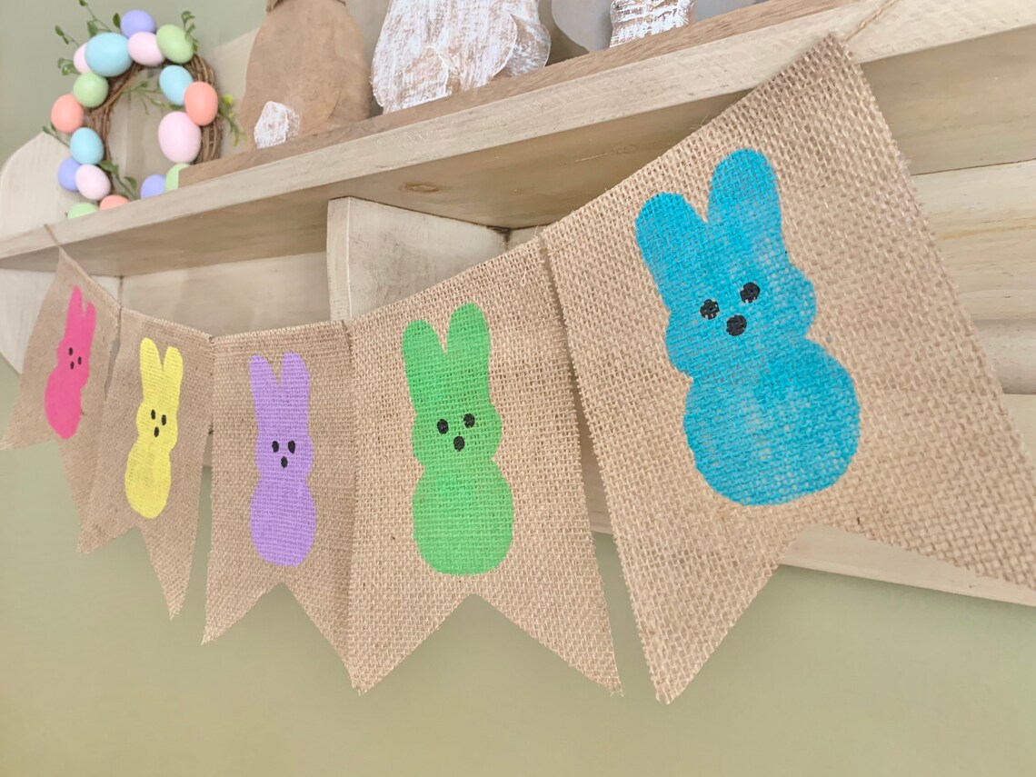 Peep Burlap Banner Easter Banner Easter Decor Easter | Etsy
