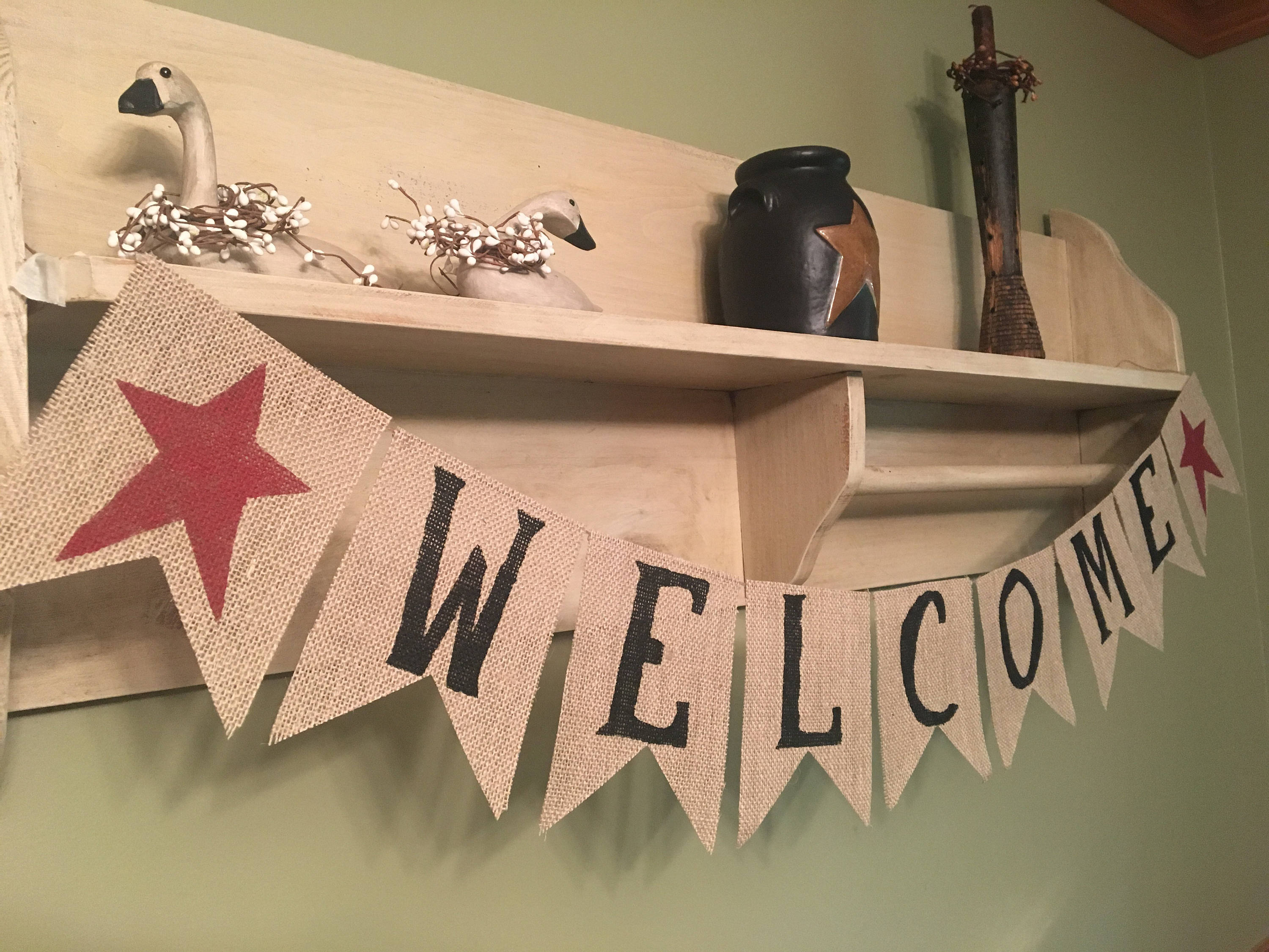 Welcome banner Welcome burlap banner Welcome burlap garland | Etsy