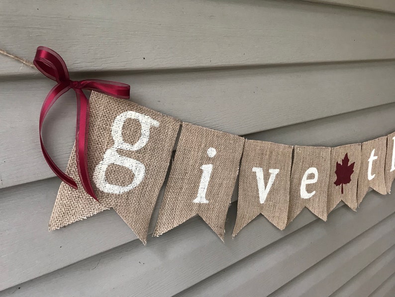Give Thanks Banner Thanksgiving Banner Burlap Banner - Etsy