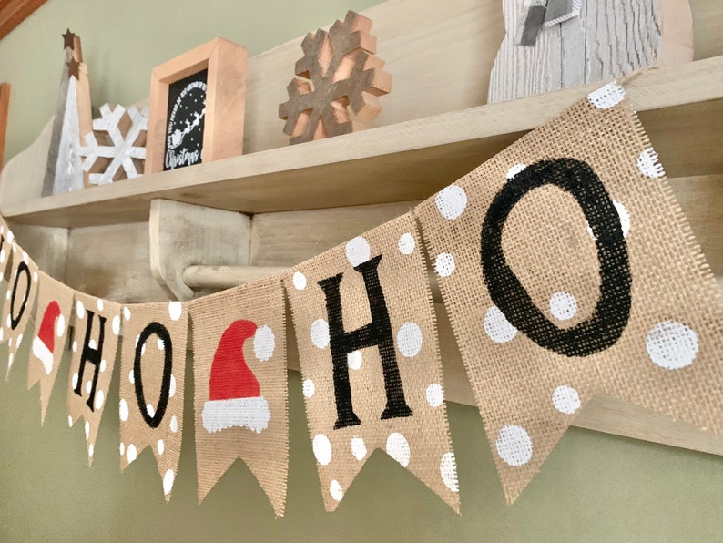 Ho Ho Ho Banner Christmas Banner Santa Hat Banner Christmas - Etsy