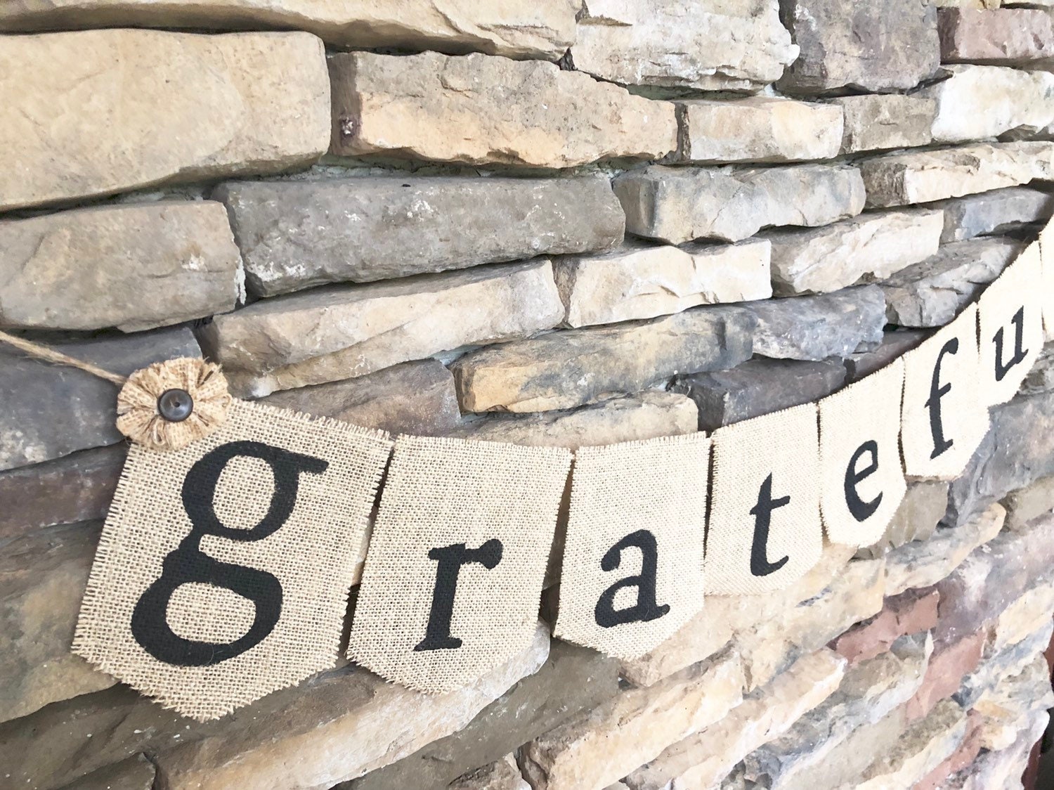 Grateful burlap banner Thanksgiving banner Grateful banner | Etsy