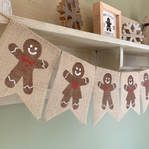 Gingerbread Banner, Gingerbread Christmas Banner, Gingerbread Burlap ...