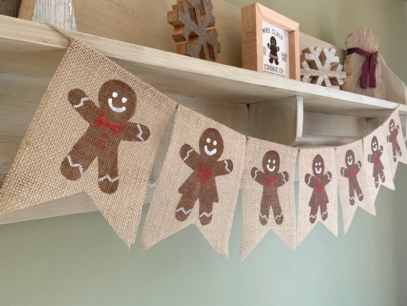 Gingerbread Banner, Gingerbread Christmas Banner, Gingerbread Burlap ...