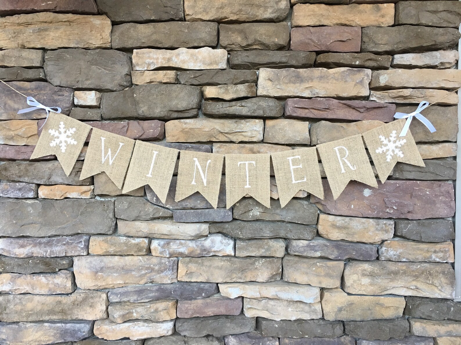 Winter Banner Photo Prop Winter Decoration Burlap Banner | Etsy