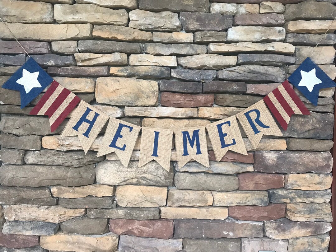 Name Banner - Last Name Burlap Banner - Burlap Name Banner - Patriotic ...