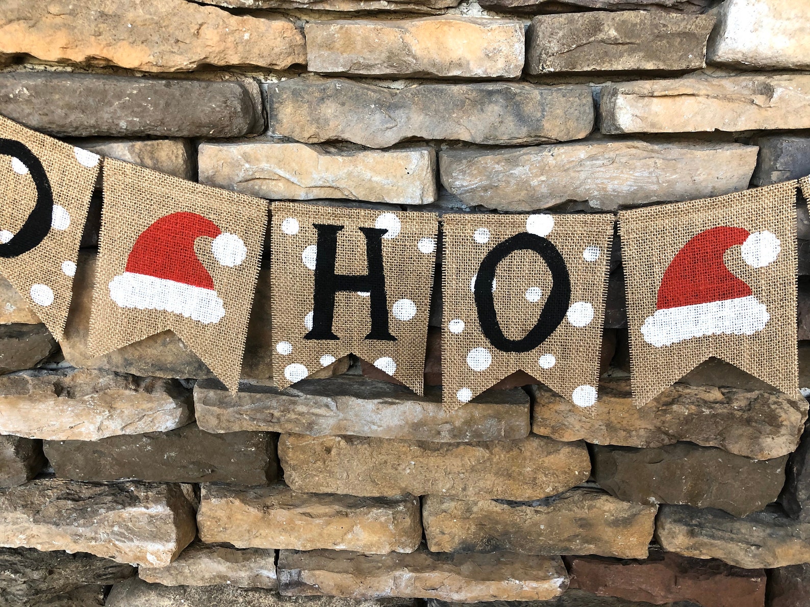 Ho Ho Ho Banner Christmas Banner Santa Hat Banner Christmas | Etsy