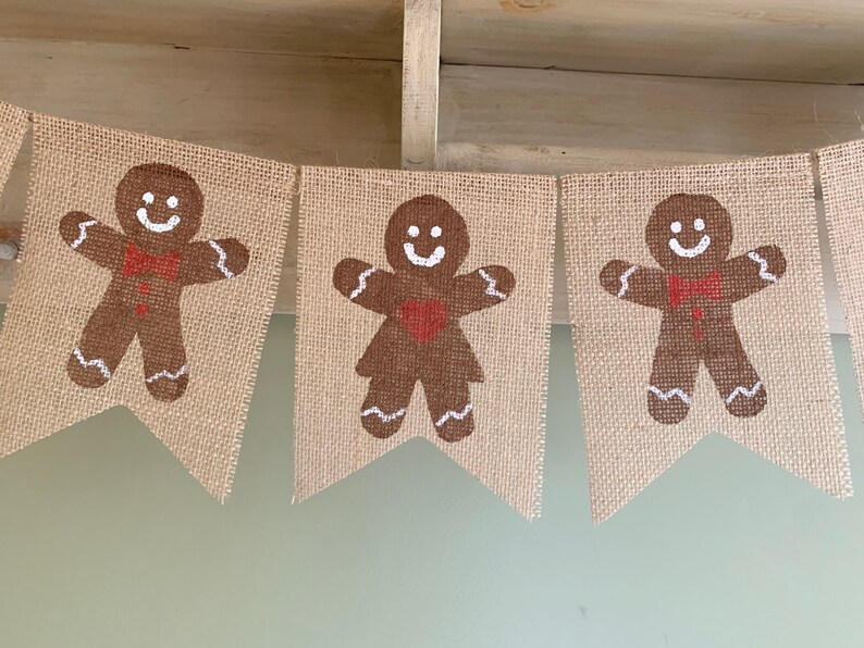 Gingerbread Banner, Gingerbread Christmas Banner, Gingerbread Burlap ...
