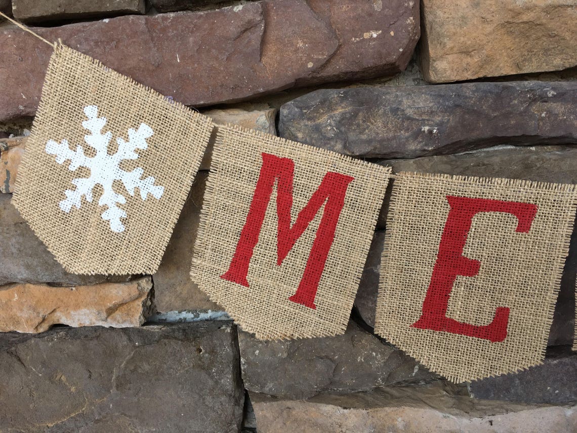 Merry Banner Burlap Banner Christmas Banner Christmas | Etsy