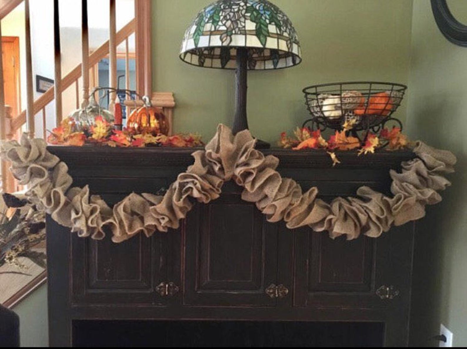 Burlap Garland Ruffle Burlap Garland Mantel Decor Rustic - Etsy