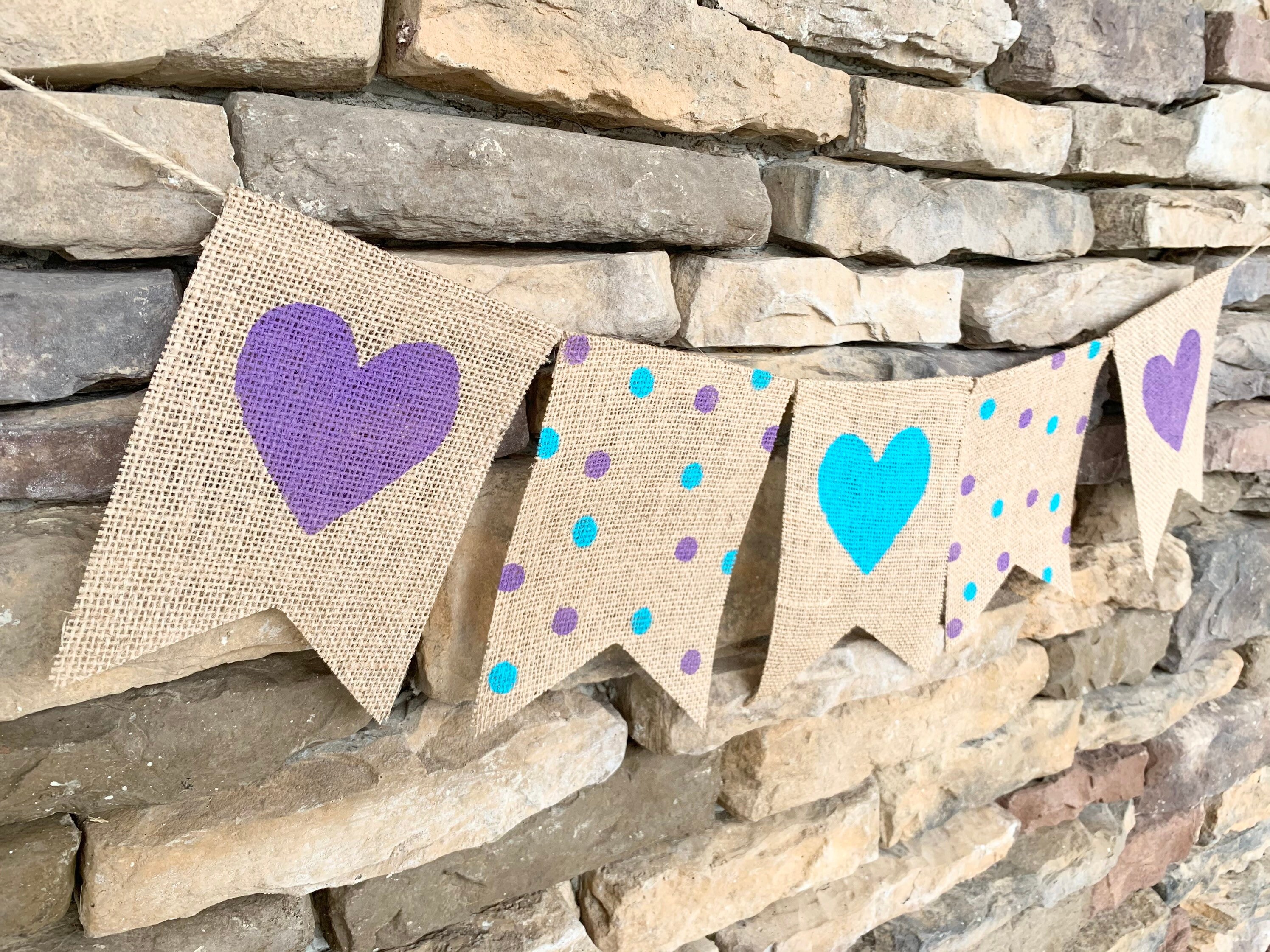 Valentine banner Valentine burlap banner Valentine's Day | Etsy