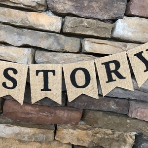 Our Story Banner, Our Story Burlap Banner, Wedding Photo Prop, Our ...