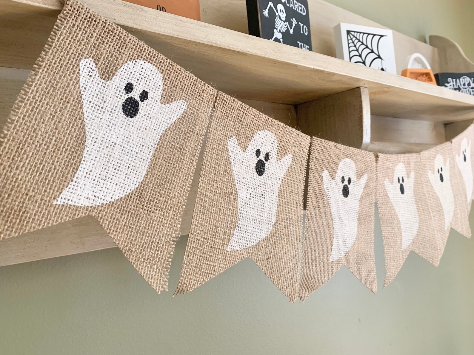 Ghost Burlap Banner, Ghost Banner, Halloween Banner - Etsy