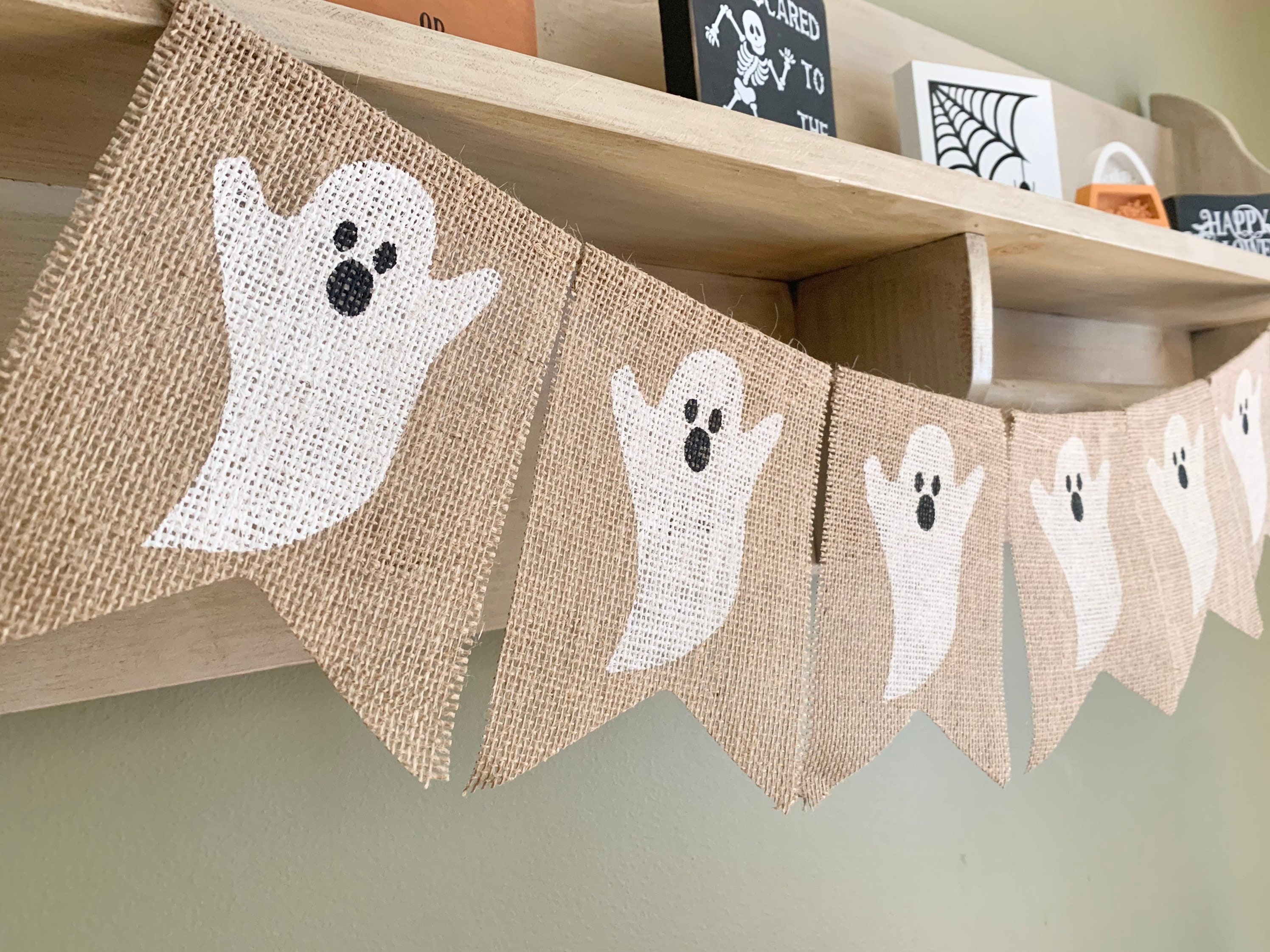 Ghost Burlap Banner Ghost Banner Halloween Banner - Etsy