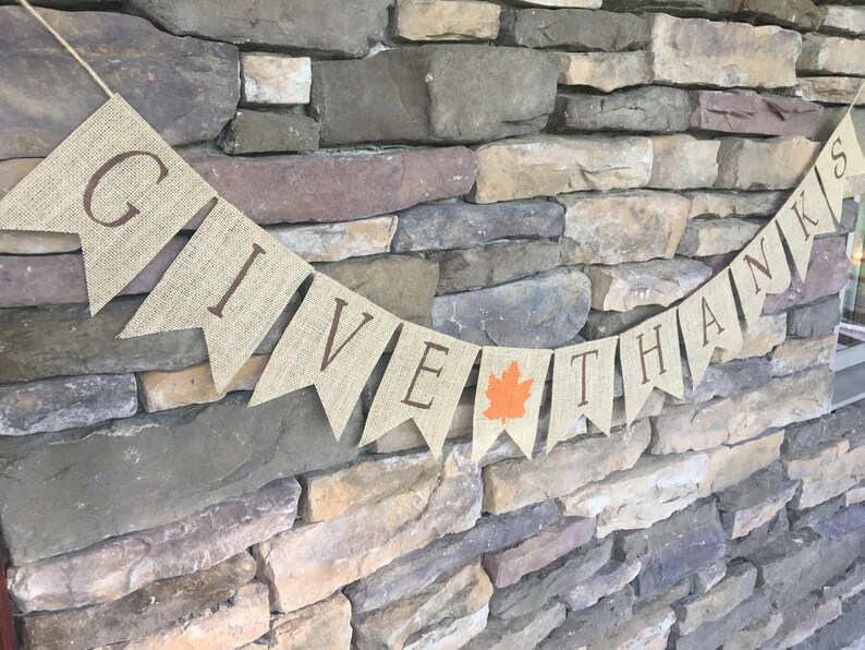 Give Thanks Banner Give Thanks Burlap Banner Thanksgiving | Etsy