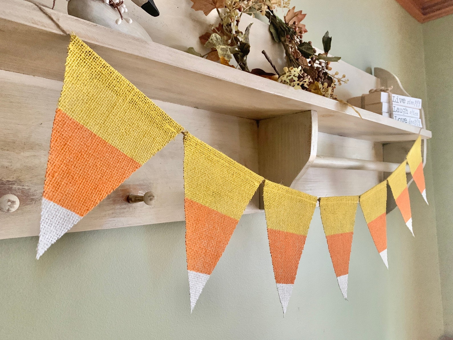 Candy Corn Burlap Banner Candy Corn Banner Candy Corn Decor | Etsy