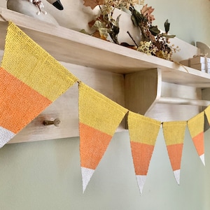 Candy Corn Burlap Banner, Candy Corn Banner, Candy Corn Decor ...