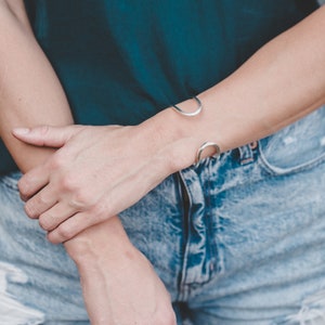 Double U Cuff - Sterling Silver 925 - Modern Minimalist Open Bangle ...