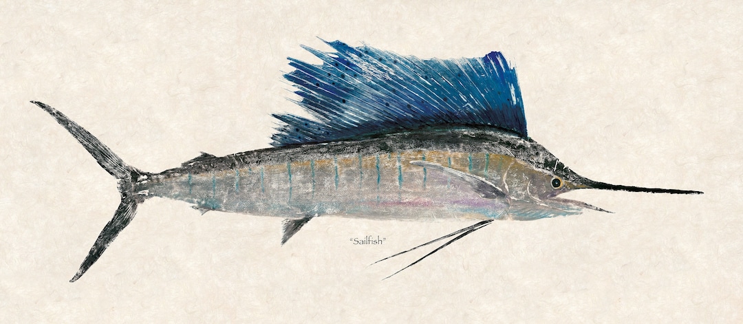 Life Size "sailfish" Gyotaku Print - Etsy