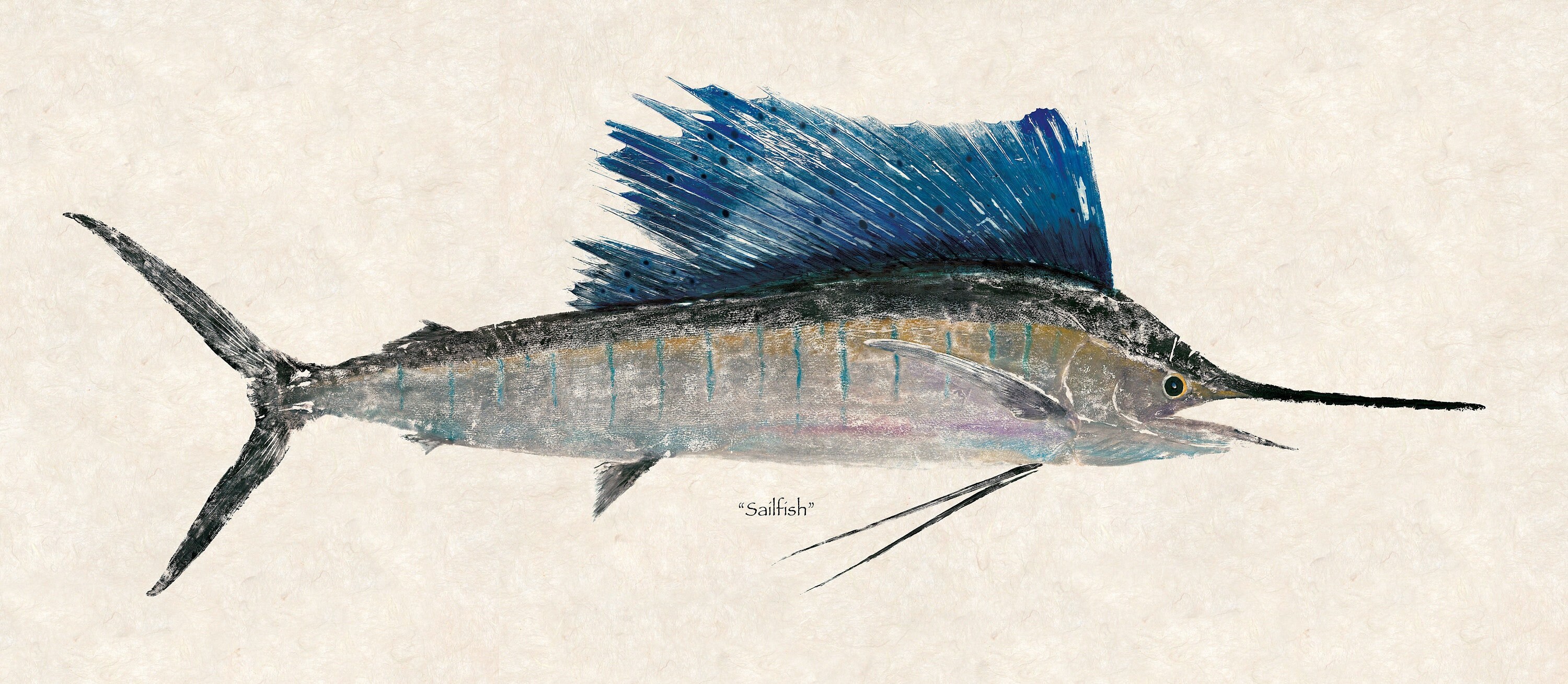 Life Size "sailfish" Gyotaku Print - Etsy
