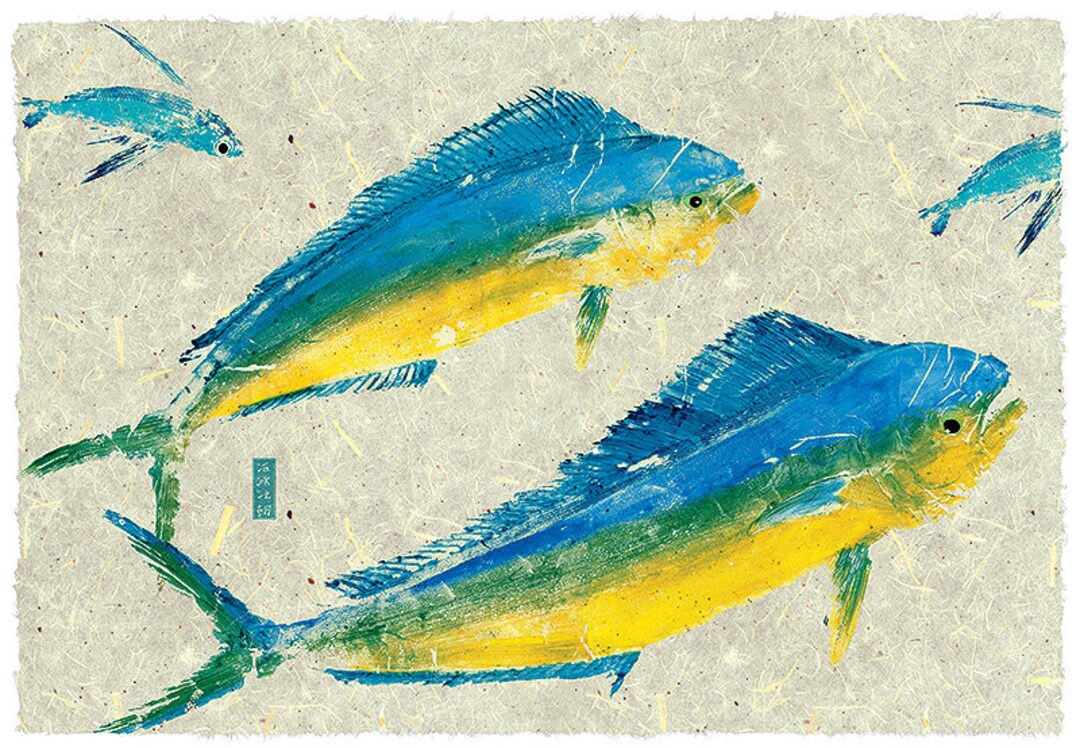 Mahi Chasing Flying Fish - Etsy