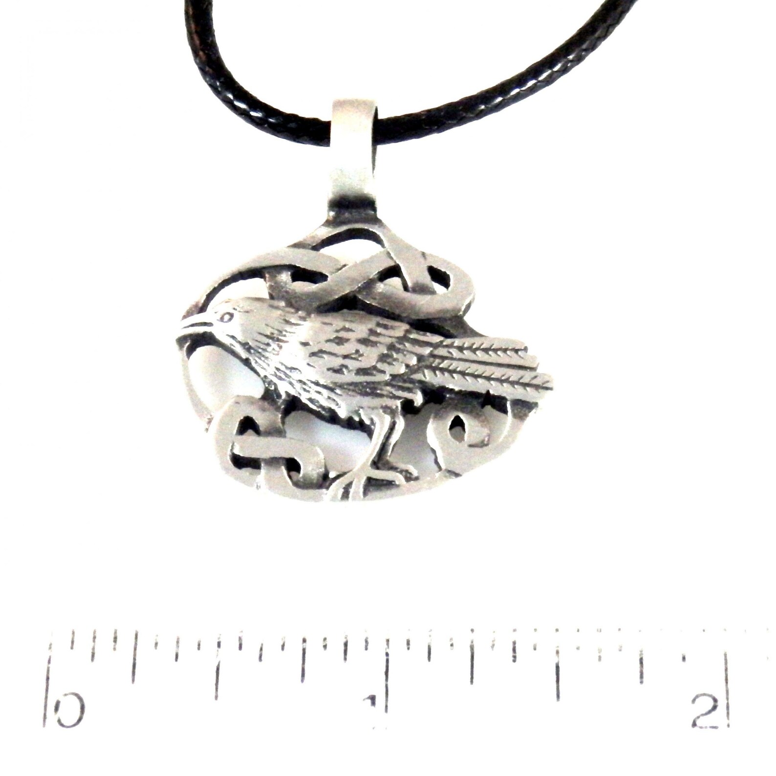 Knotwork Raven Necklace on a Black Cord 1690 - Etsy