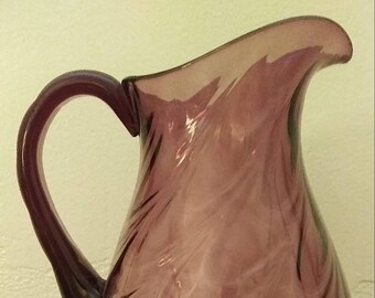 Purple Glass Pitcher | Etsy