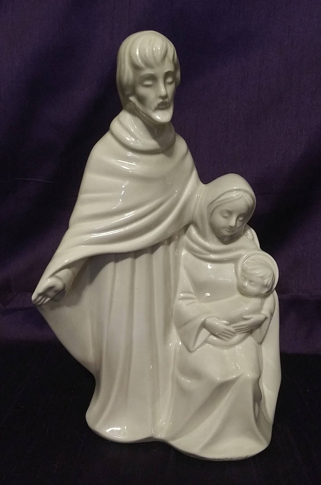 9.5" Joseph, Mary and Baby Jesus White Porcelain Figurine Statue - Etsy