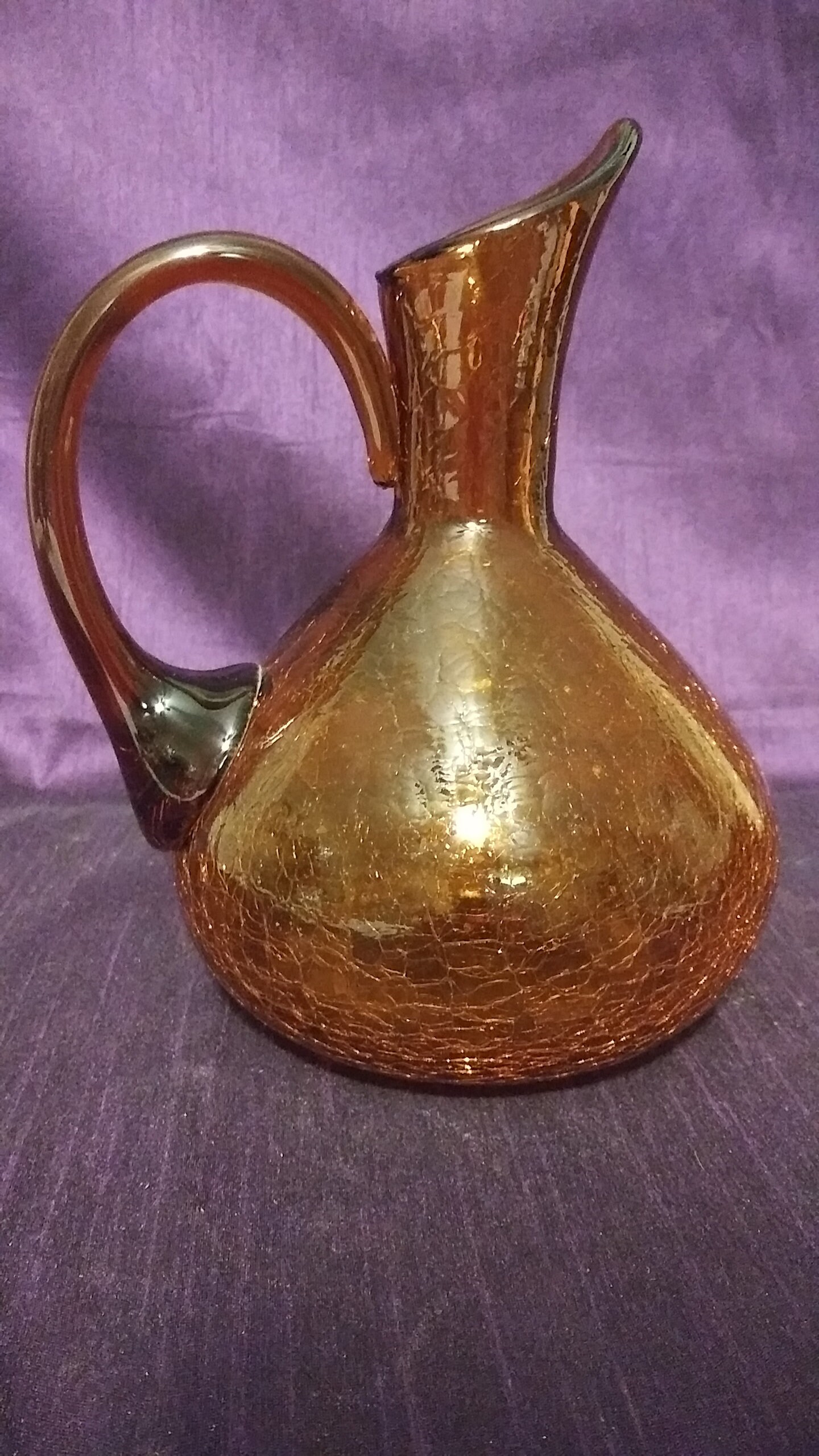 Vintage 7 Tall Amber Rainbow Glass Co. Pitcher - Etsy