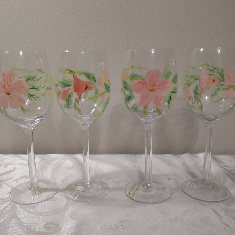 Painted Stem Glasses - Etsy