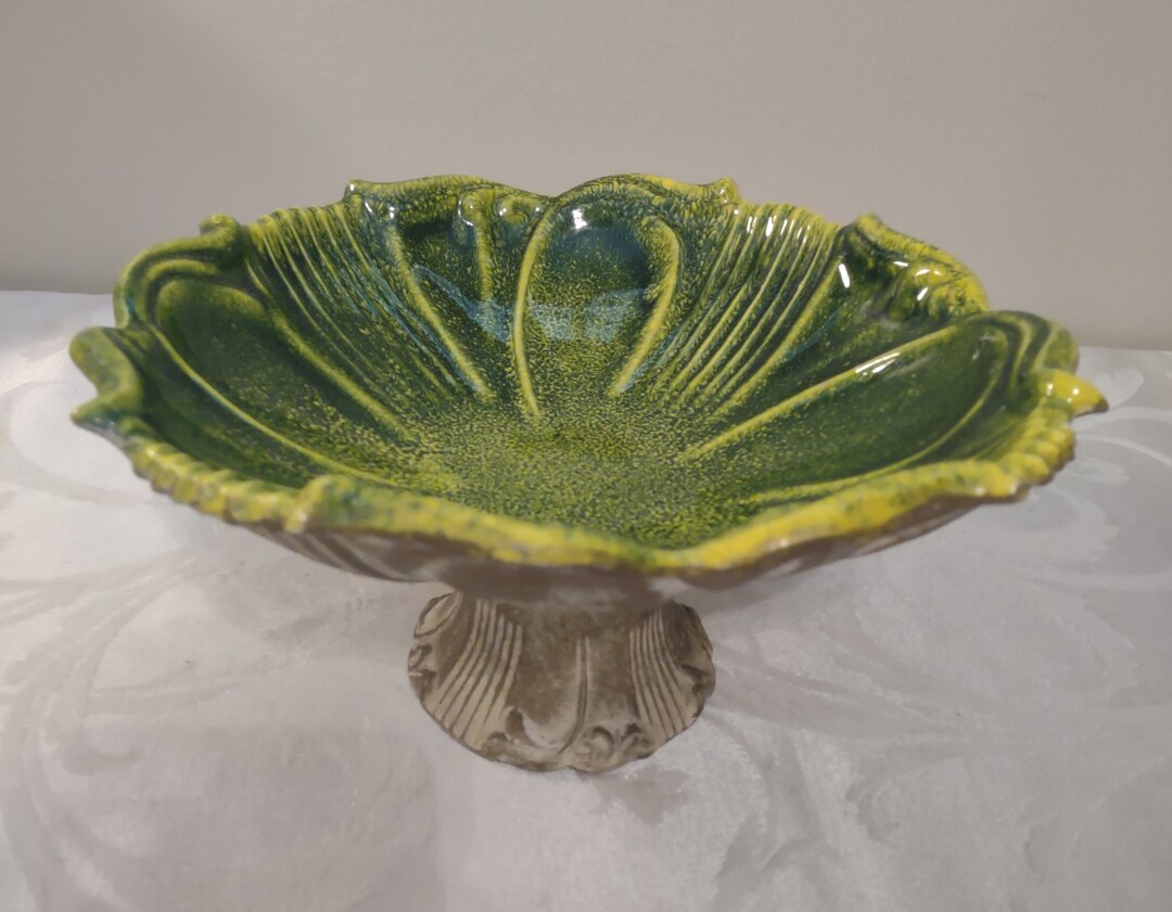 Handpainted Compote Pedestal Bowl by Maurice of California, USA Pottery ...