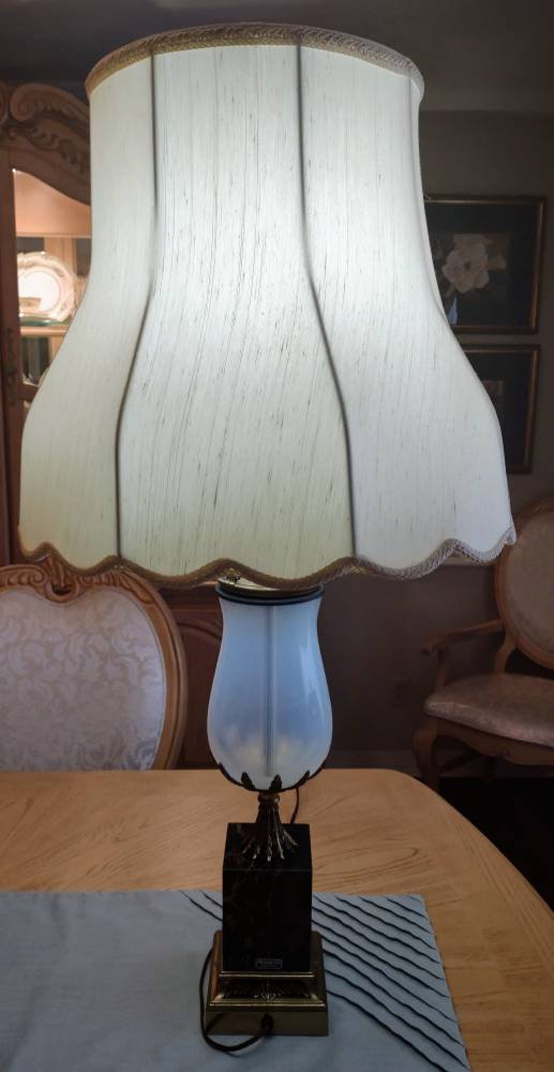 Marius-ernest Sabino Opaline Art Glass 36" Lamp Sitting on a Italian ...