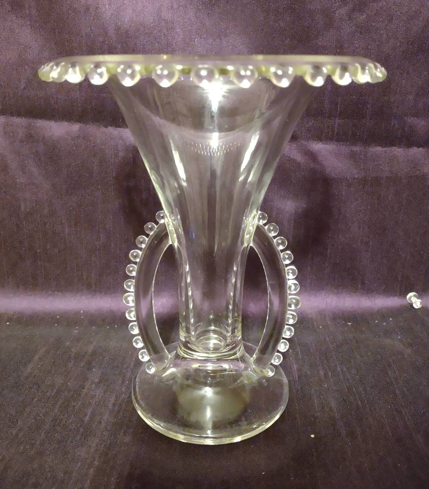 Rare Imperial Clear Glass Candlewick 7 Vase With Handles - Etsy