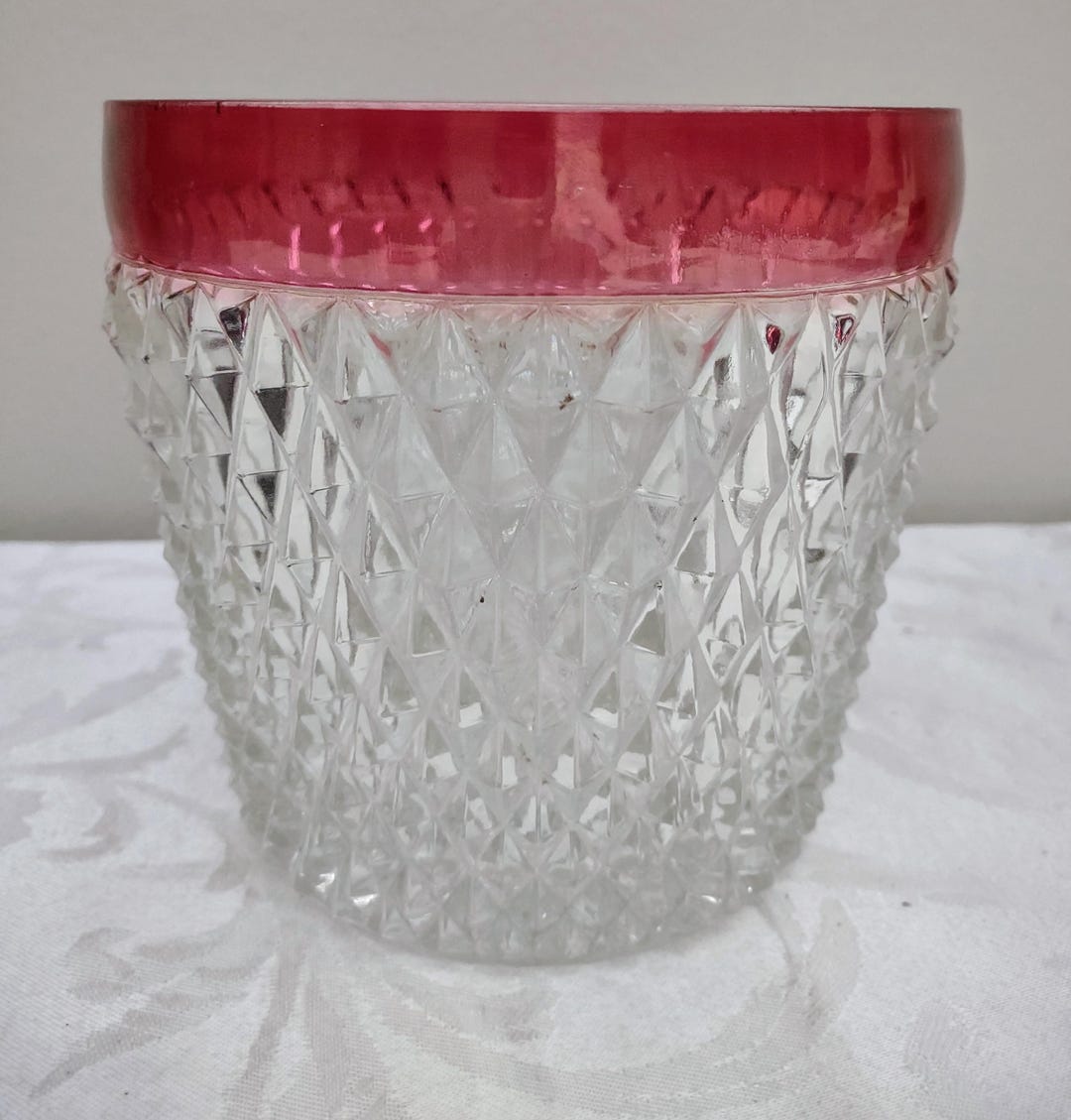 Two Kings Crown Ruby Band Diamond Cut Bowl, Vase, or Ice Buckets USA ...
