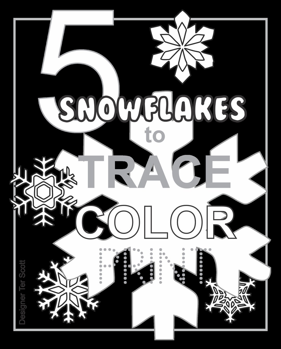 5 Easy to trace, Color, and Print Sheets unlimited Digital Downloads - Etsy