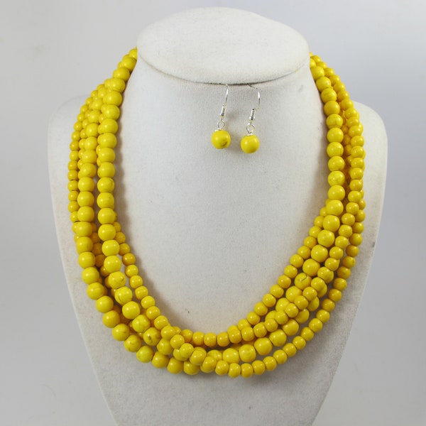 Yellow Necklace - Etsy