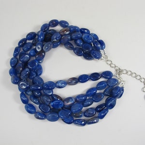 Chunky Navy Blue Statement Necklace, Multi Strand Blue Statement ...