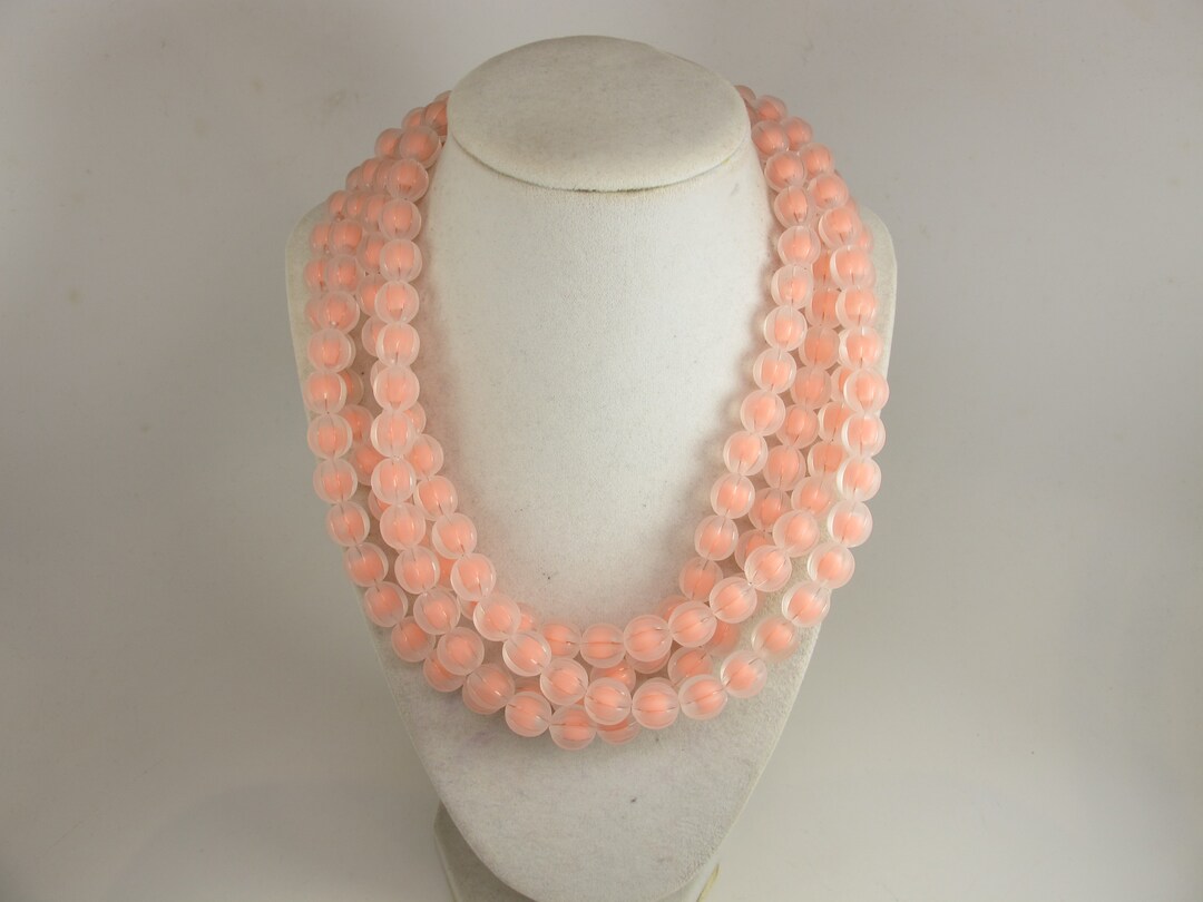 Frosty Pink Necklace Multi Strand Statement Frosty Pink - Etsy
