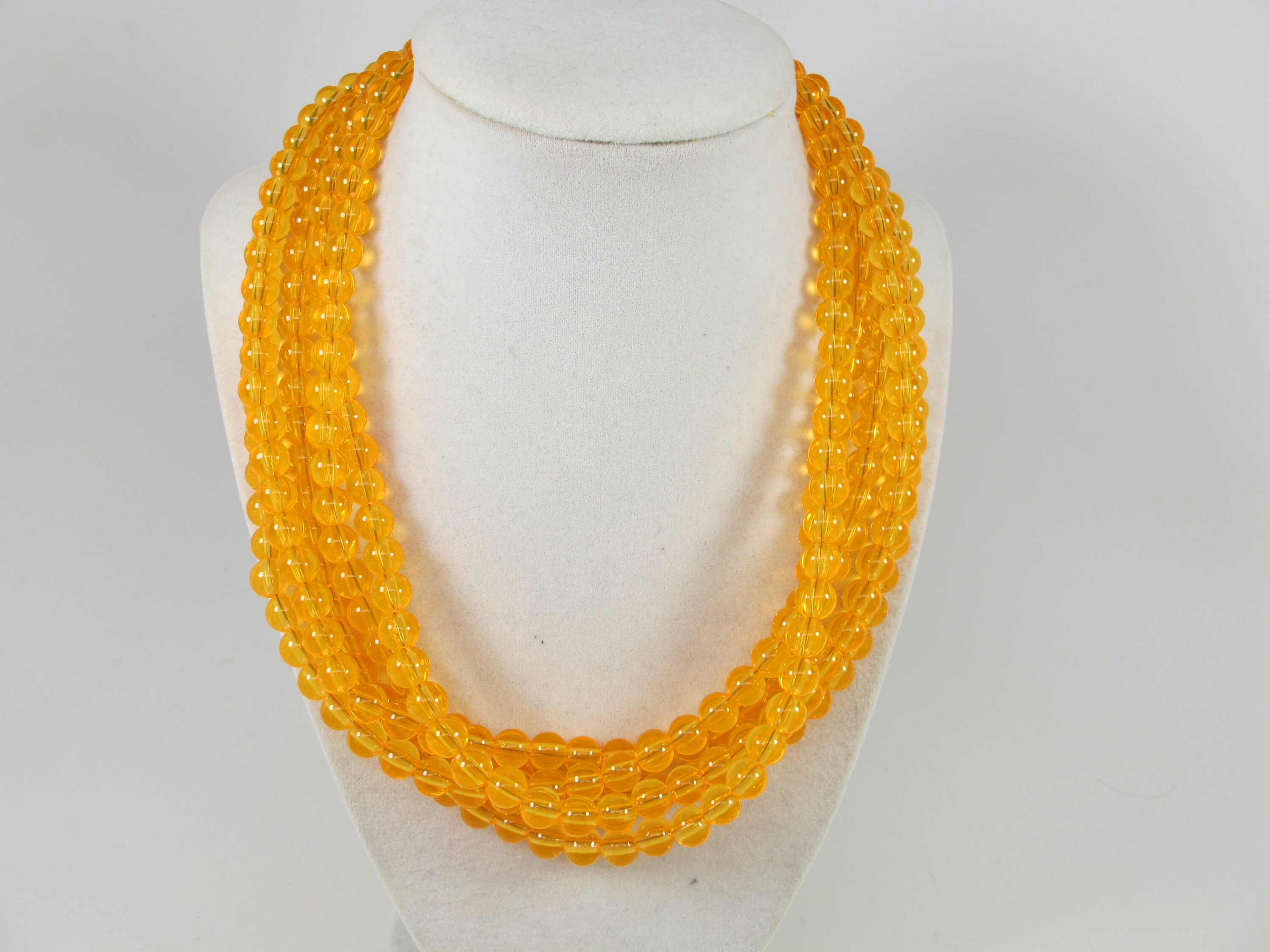 Chunky Neon Orangel Necklace Multi Strand Statement Orange - Etsy