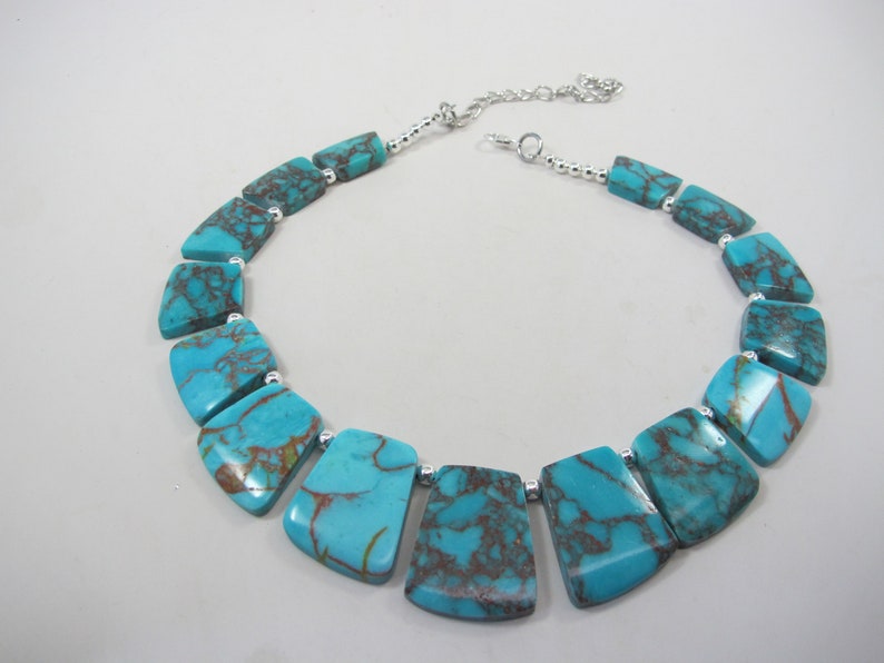 Chunky Turquoise Necklace, Multi Strand Statement Turquoise Necklace ...