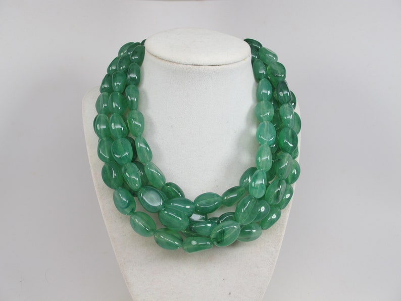 Chunky Forest Green Necklace Multi Strand Statement Apple - Etsy