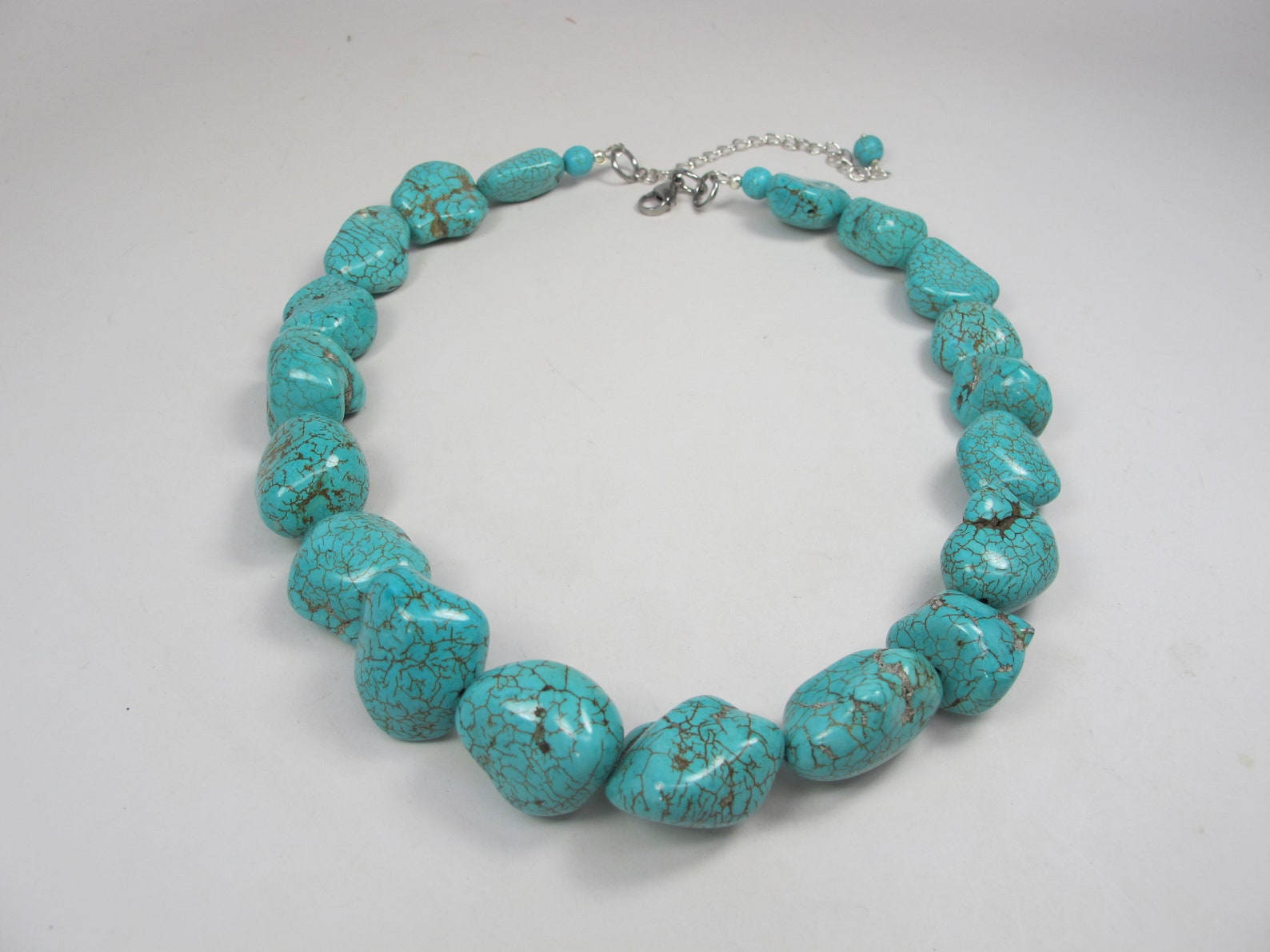 Chunky Statement Turquoise Boho Necklace Genuine Turquoise - Etsy