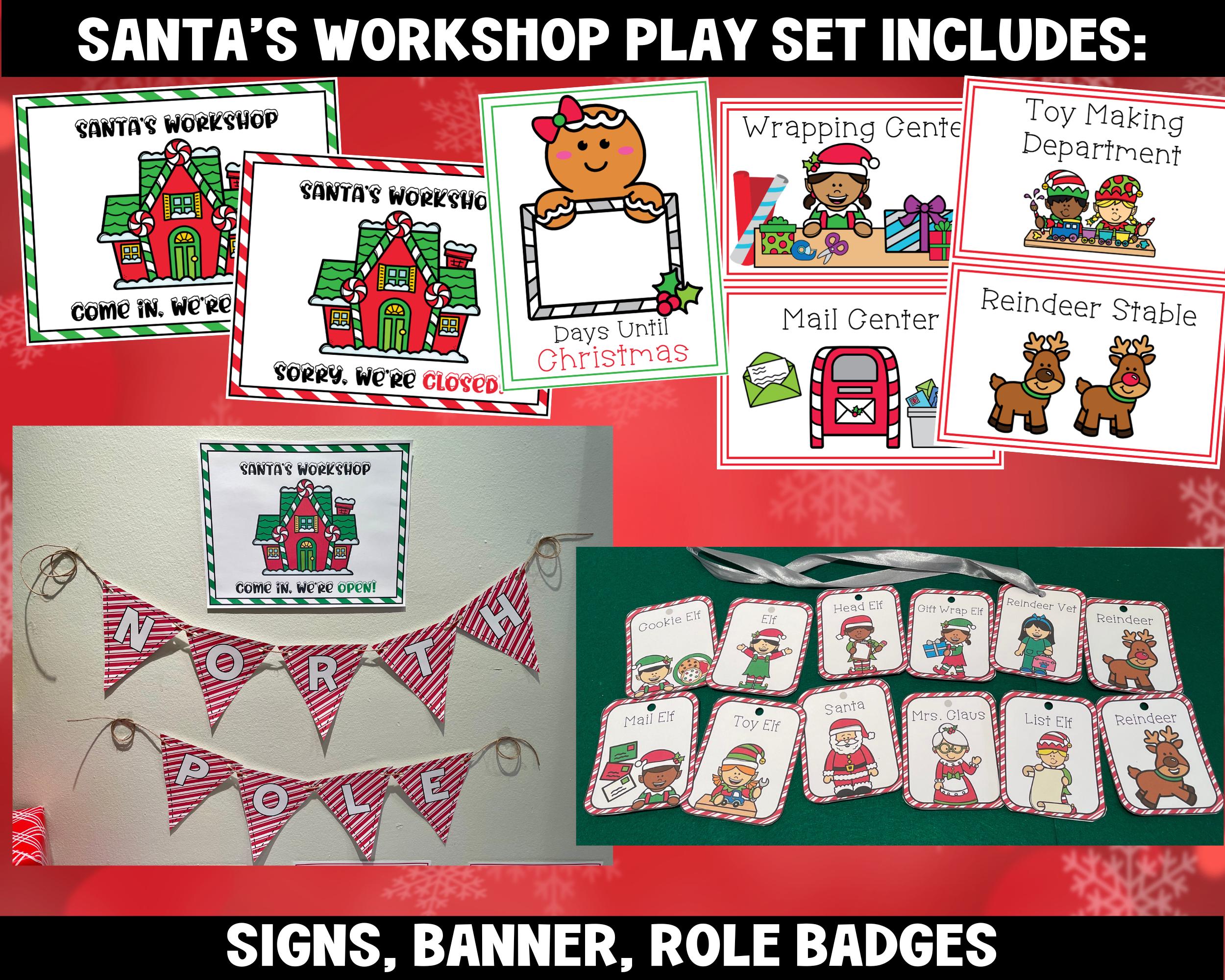 Christmas Santa's Workshop Dramatic Pretend Play Printables Set ...